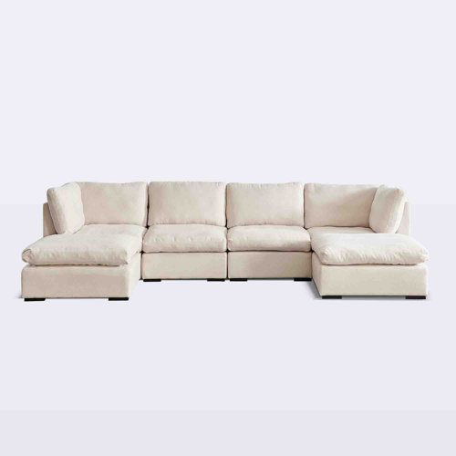 Latitude Run® Darisley 129"W Upholstered Feather Down Filled Modular Sectional | Wayfair